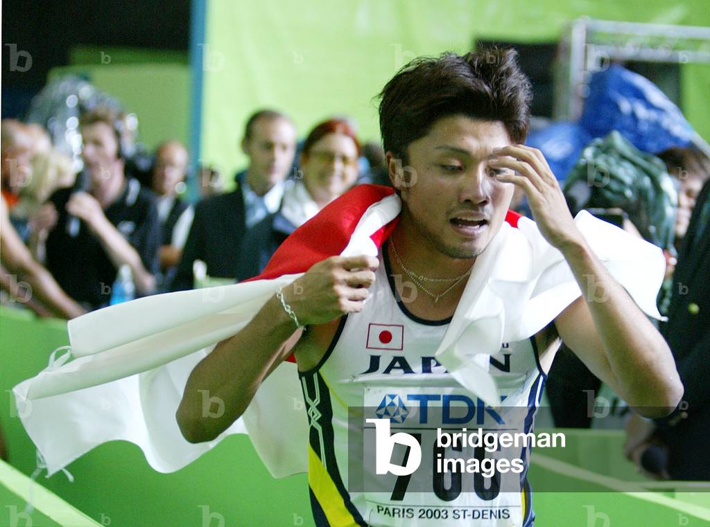 Image of JAPAN'S SHINGO SUETSUGU CELEBRATES HIS THIRD PLACE FINISH IN THE
