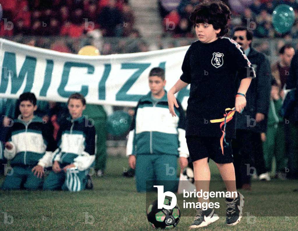 Image of Diego Armando Maradona Sinagra Jr., the 10-year-old son of ...