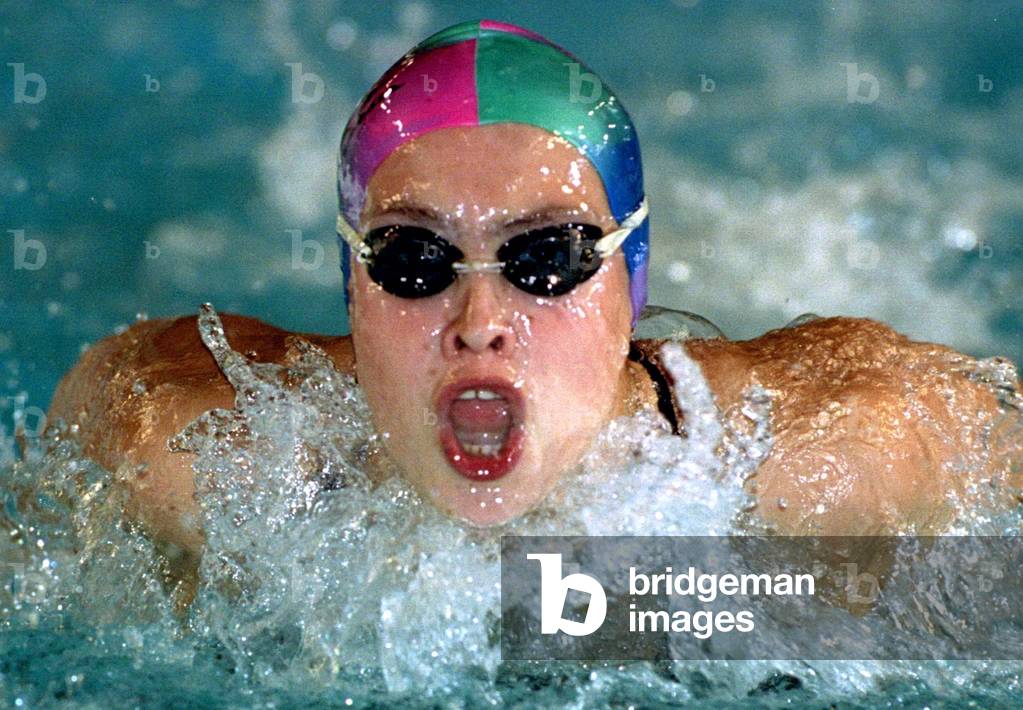 Image of French swimmer Nadege Cliton seen in action during the 400M