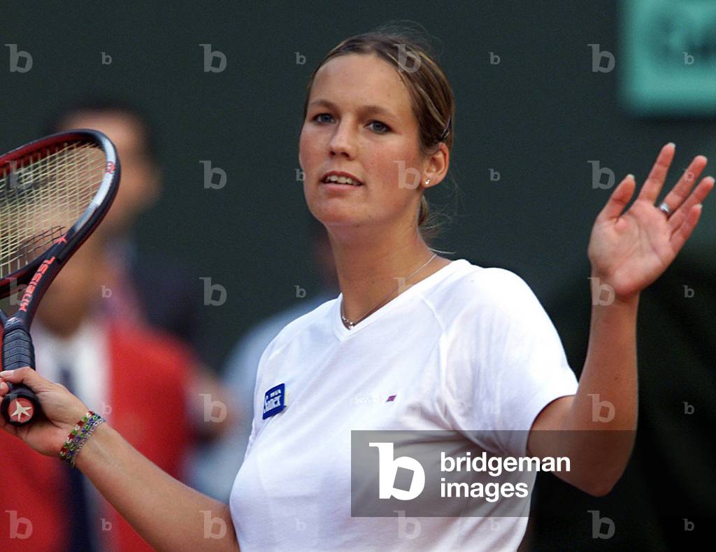 Image of Petra Mandula of Hungary reacts to a winning point in