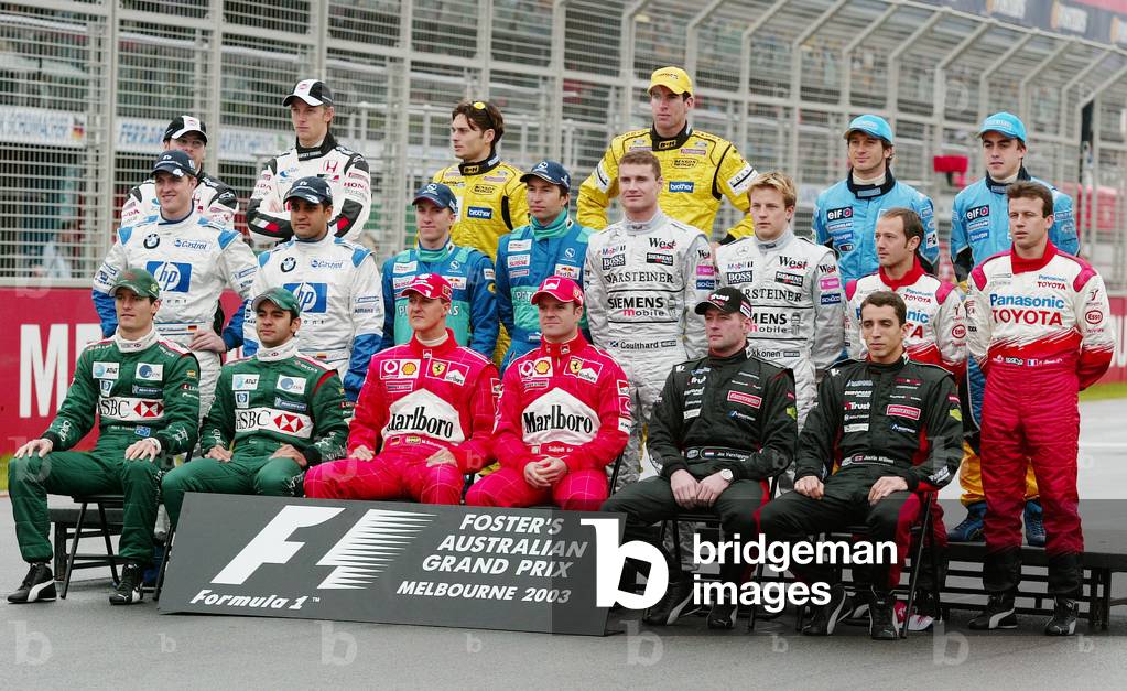 Image of FORMULA ONE DRIVERS POSE FOR GROUP PHOTO AT THE AUSTRALIAN