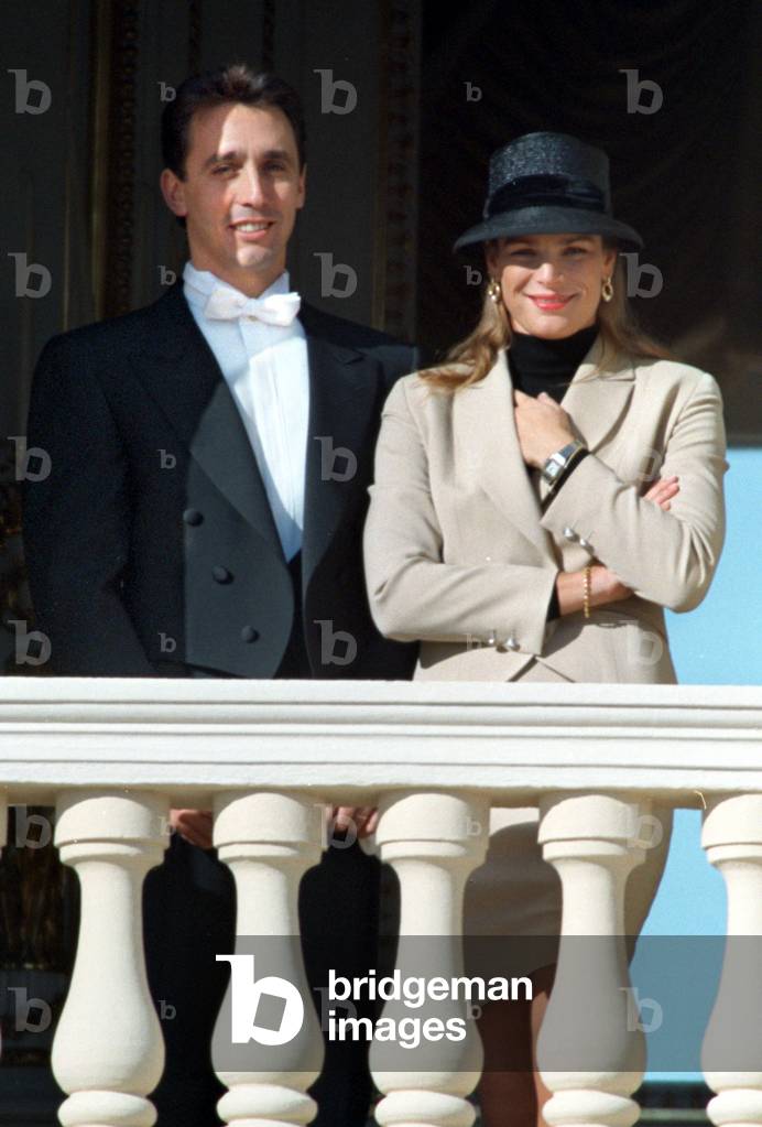 Image of Princess Stephanie and her husband Daniel Ducruet smile as they