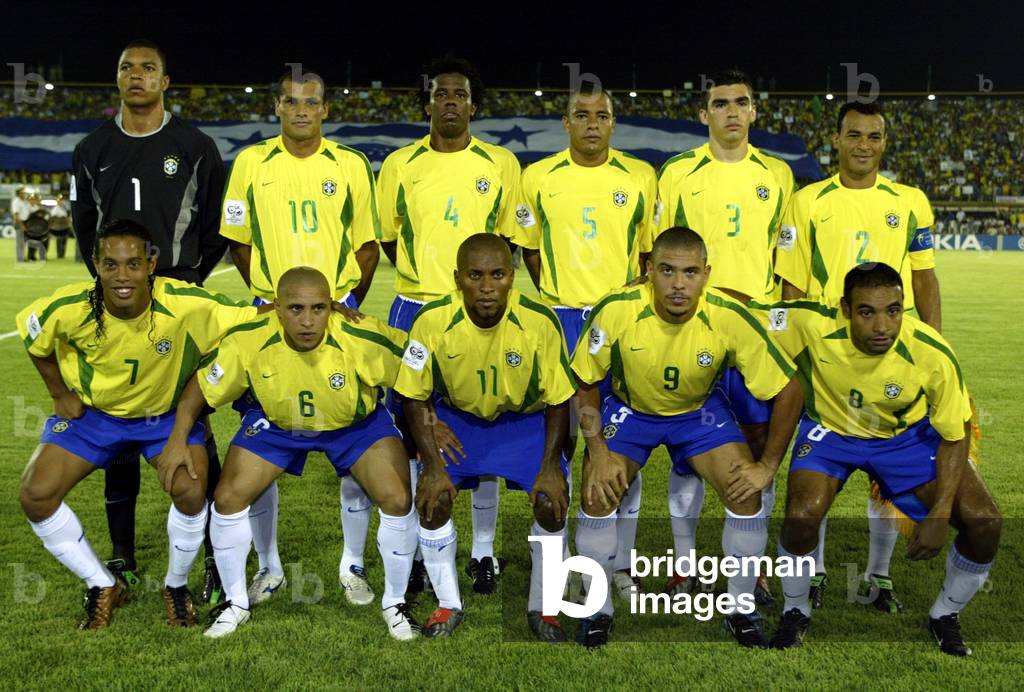 Image of BRAZILIAN NATIONAL SOCCER TEAM POSE FOR A PICTURE PRIOR TO