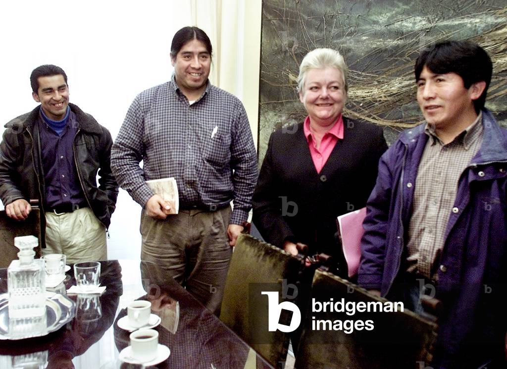 Image of MAPUCHE LEADERS WITH COMMERCIAL ATTACHE OF SWEDISH EMBASSY AT ...