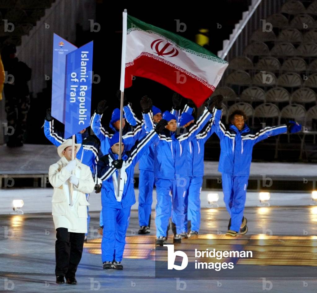 Image of IRANIAN OLYMPIC TEAM DURING OPENING CEREMONY IN SALT LAKE CITY,