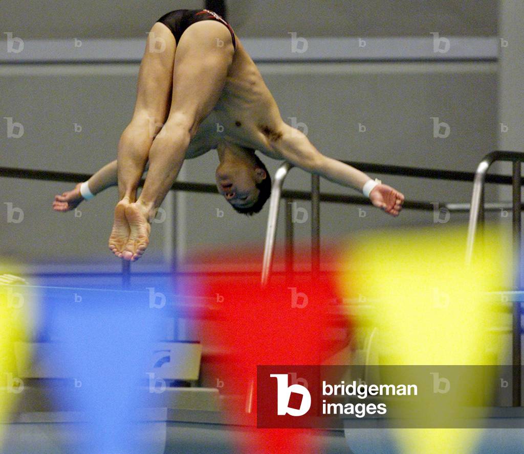 Image of JAPAN'S KOTARO MIYAMOTO PERFORMS IN MEN'S THREE-METRE ...