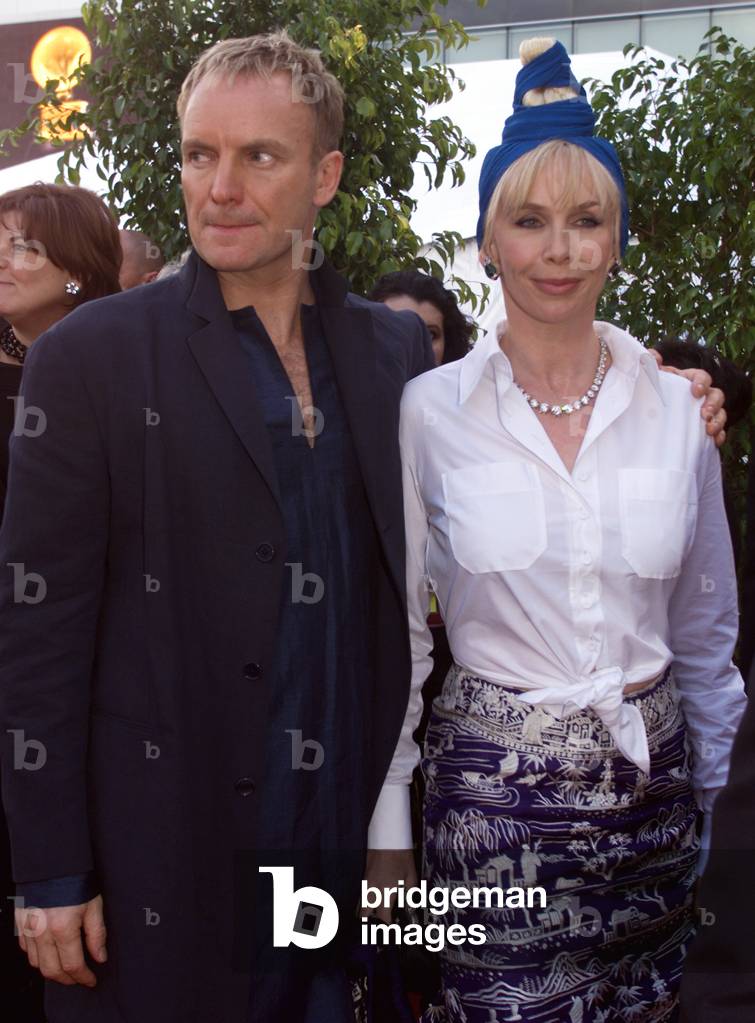 Image of Singer Sting and wife Trudie Styler arrive at the 42nd
