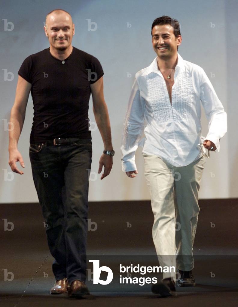 Image of Designers Les Gars acknowledge applause at the end of their