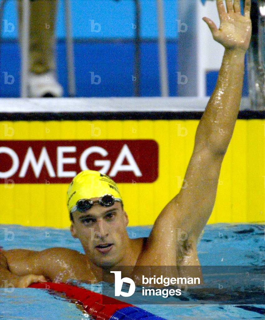 Image of AUSTRALIENS MATT WELSH FEIERT, NACHDEM ER SEINEN 50-METER ...