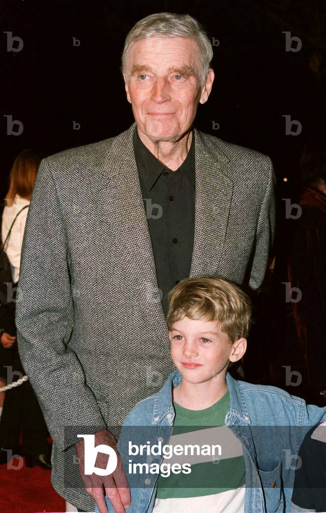 Image of Actor Charlton Heston and grandson Jack Heston pose for ...