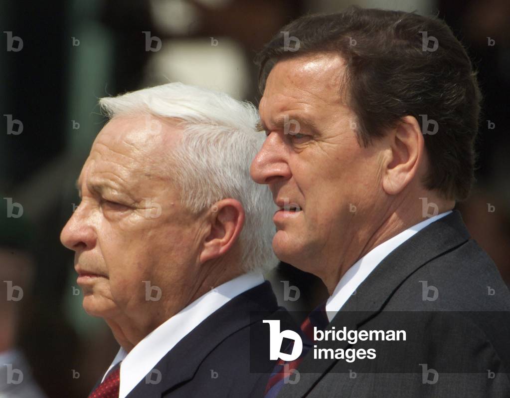 Image of Israeli Prime Minister Ariel Sharon and German Chancellor ...