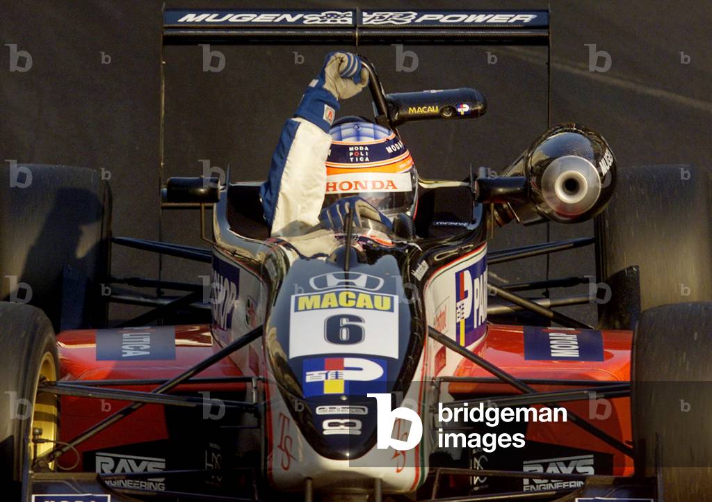 Image of JAPAN'S TAKUMA SATO CELEBRATES AFTER WINNING MACAU GRAND PRIX ...