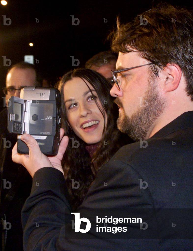 Image of Singer Alanis Morissette (C) and Kevin Smith, director of the