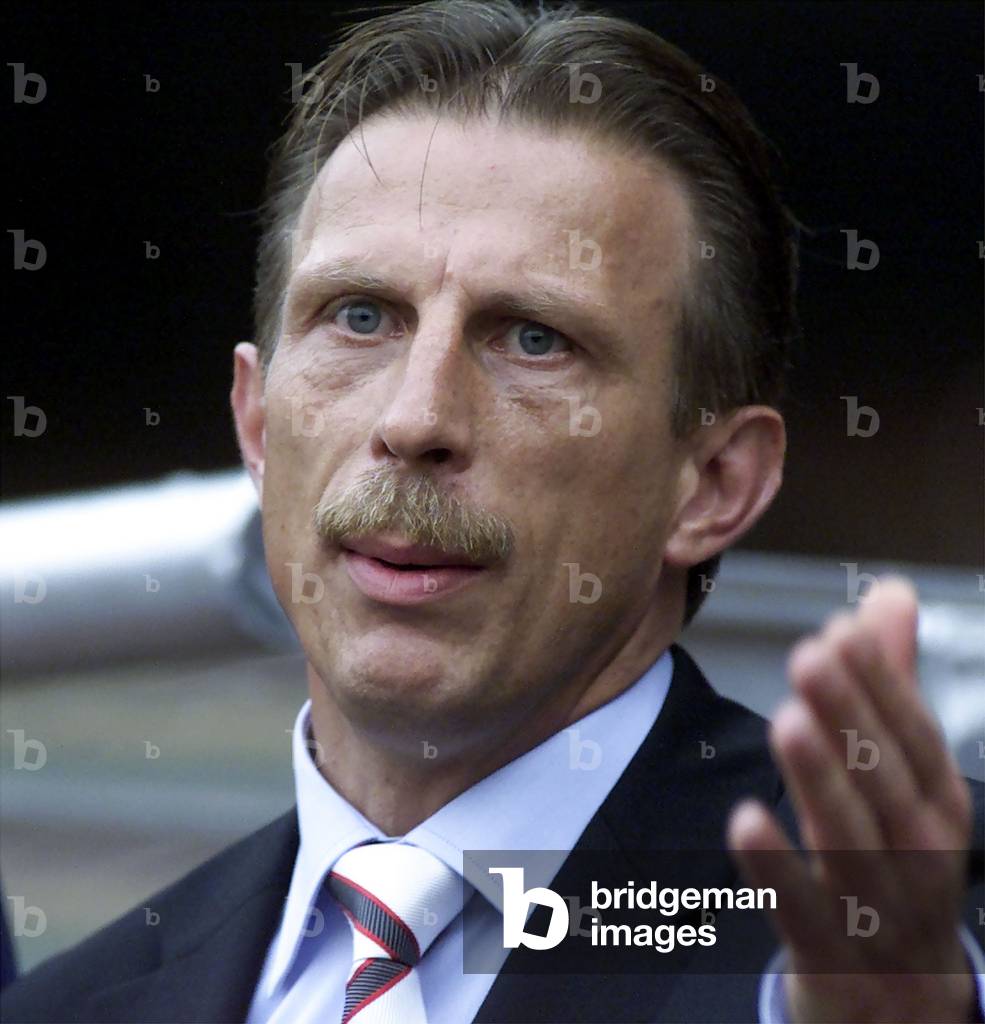 Image of GERMAN COACH DAUM OF BESIKTAS ISTANBUL GESTURES DURING A ...