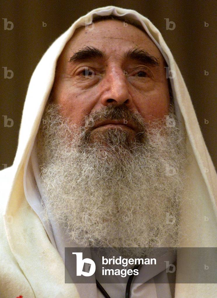 Image of Palestinian Islamic militant group Hamas founder Sheikh Ahmed ...