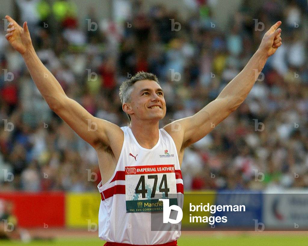 Image of ENGLAND'S EDWARDS CELEBRATES AFTER HIS THIRD JUMP IN THE MEN'S
