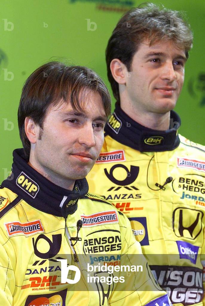 Image of JORDAN HONDA DRIVERS FRENTZEN AND TRULLI AS THEY UNVEIL THEIR