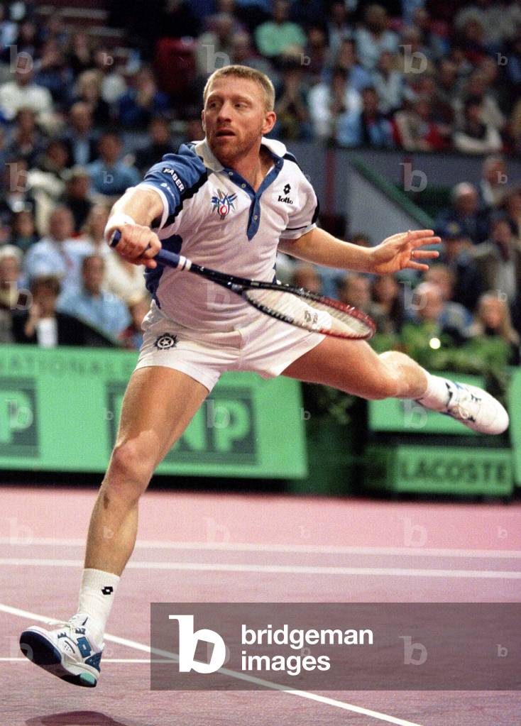 Image of German Boris Becker in action during his final match of