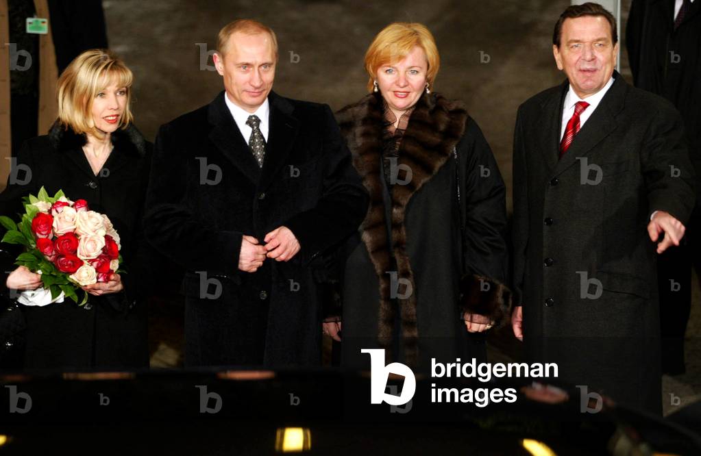 Image of RUSSIAN PRESIDENT PUTIN WITH WIFE LUDMILLA PUTINA AND GERMAN ...