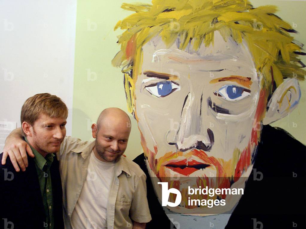 Image of ADAM CULLEN HUGS DAVID WENHAM AFTER WINNING ARCHIBALD PRIZE IN ...