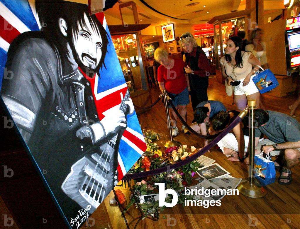Image of PAINTING OF "THE WHO" BASSIST JOHN ENTWISTLE AT MEMORIAL IN