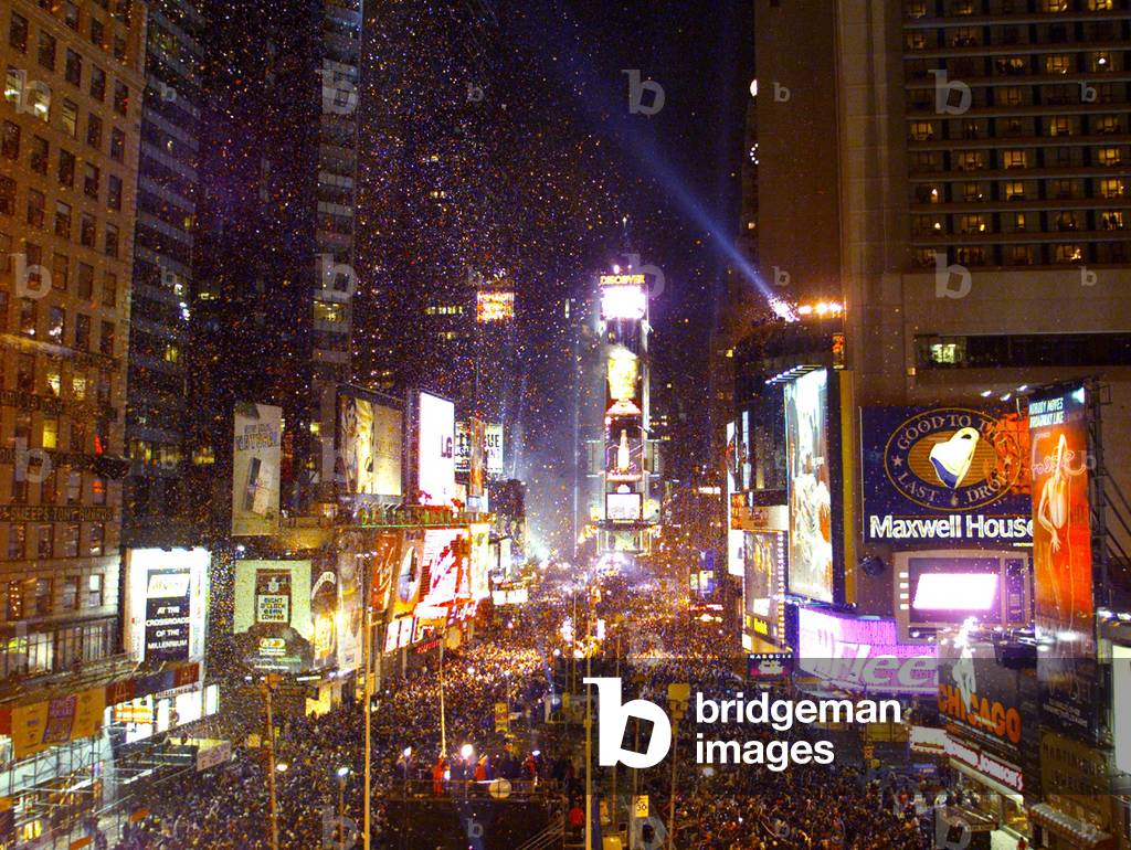 Image of NEW YEARS CELEBRATION IN NEW YORK'S TIMES SQUARE, 1999-01-01 ...