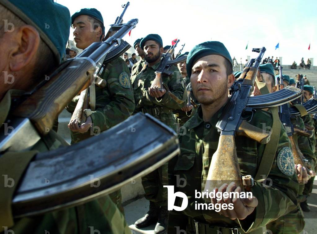 Image of AFGHAN SOLDIERS OF THE FIRST AFGHAN NATIONAL GUARD MARCH WITH