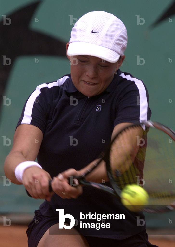Image of CHRISTINA WHEELER OF AUSTRALIA RETURNS A BACKHAND TO ANNA ...