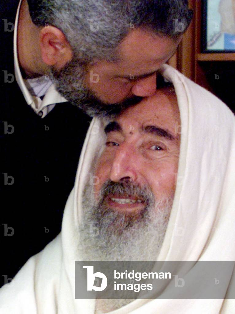 Image of SHEIKH AHMED YASSIN HAMAS FOUNDER DURING AN INTERIVEW WITH REUTERS