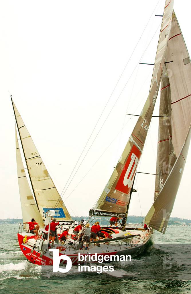 Image of VOLVO ROUND-THE-WORLD YACHTAMER SPORTS TOO LEAVES THE STARTING ...