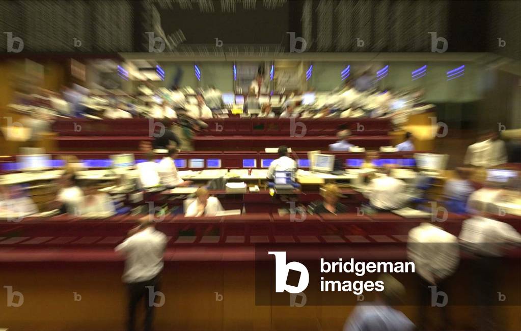 Image of GERMAN TRADERS AT THE FRANKFURT STOCK EXCHANGE, 2000-05-03 (photo)