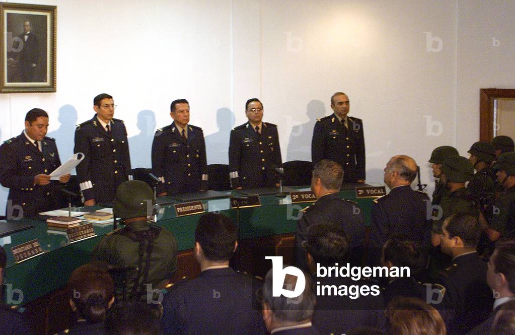 Image of MEXICAN GENERALS QUIROS AND ACOSTA LISTEN TO THEIR SENTENCES IN