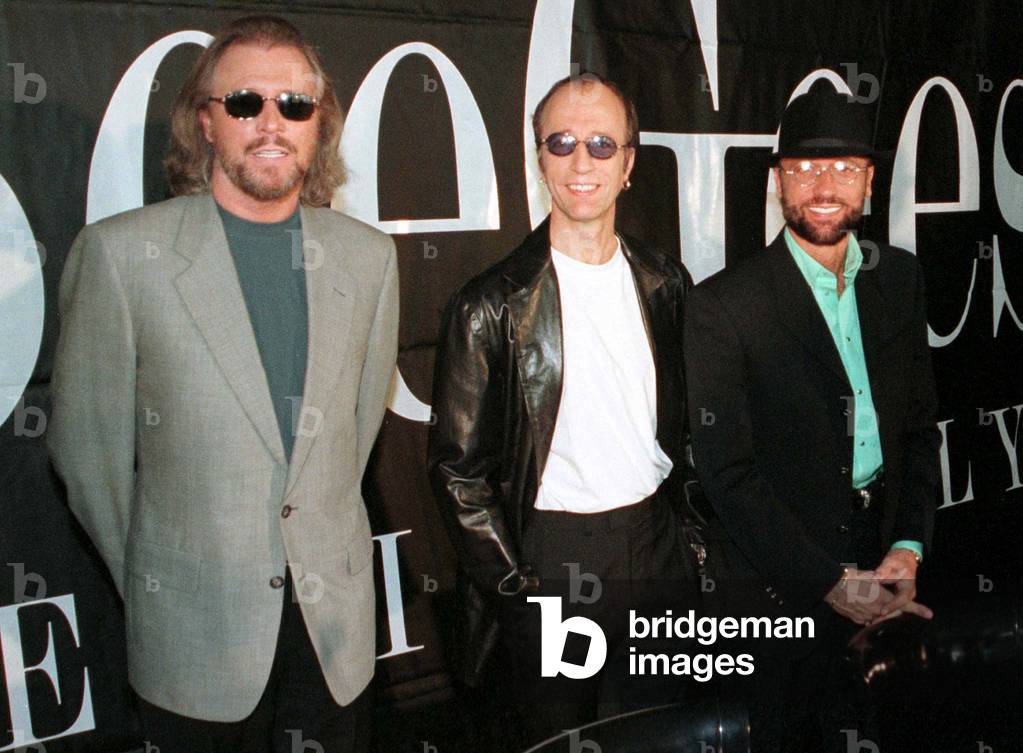 Image of The Bee Gees from left; Barry Gibb, Robin Gibb and