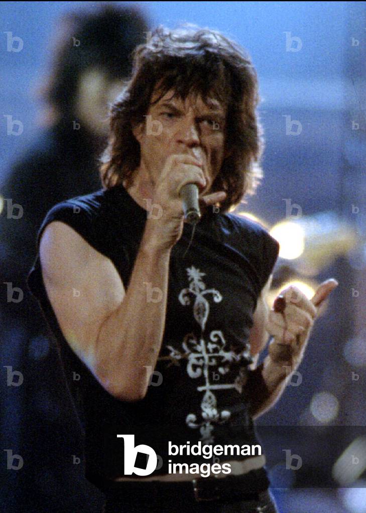 Image of Rolling Stones Mick Jagger sings at the 11th Annual MTV