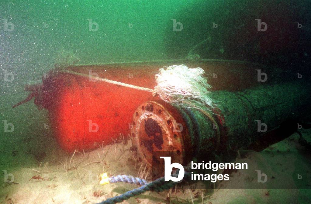 Image of A SECTION OF RADIOACTIVE DISCHARGE PIPE LIES ON SEA FLOOR,