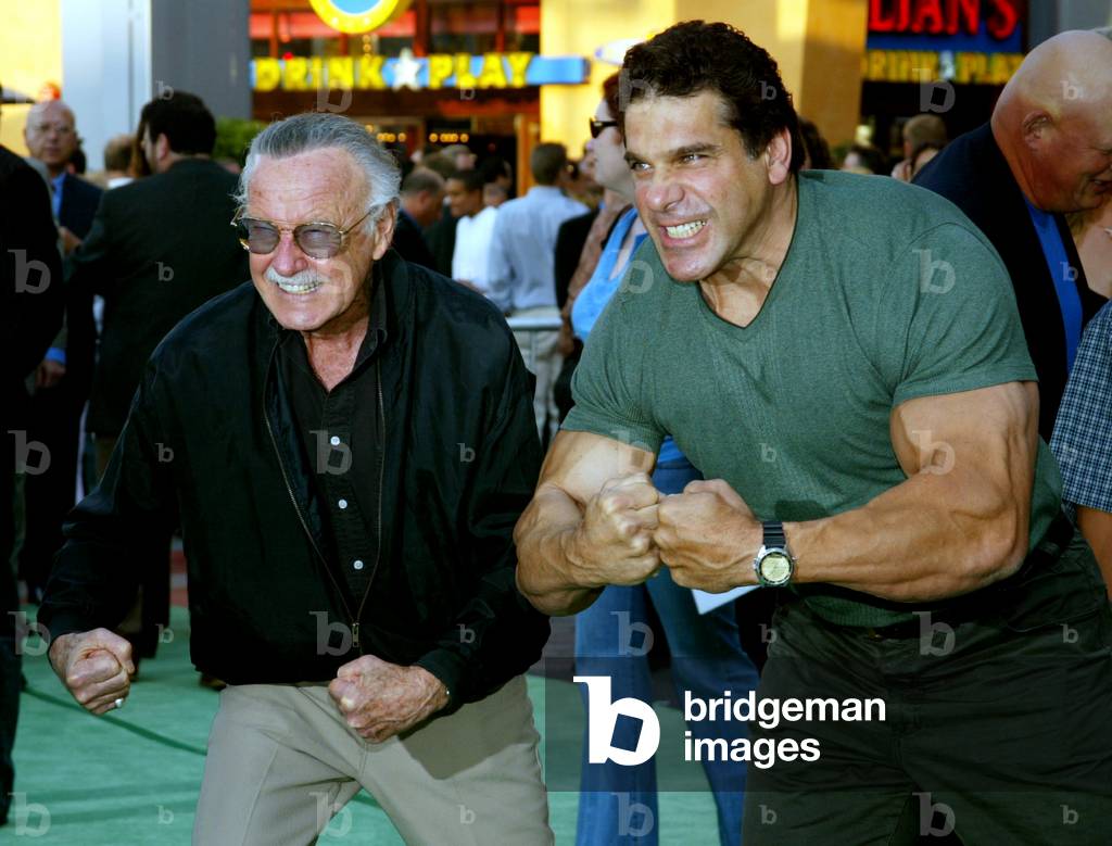 Image of Stan Lee, creator of comic book character 'The Hulk' (L)