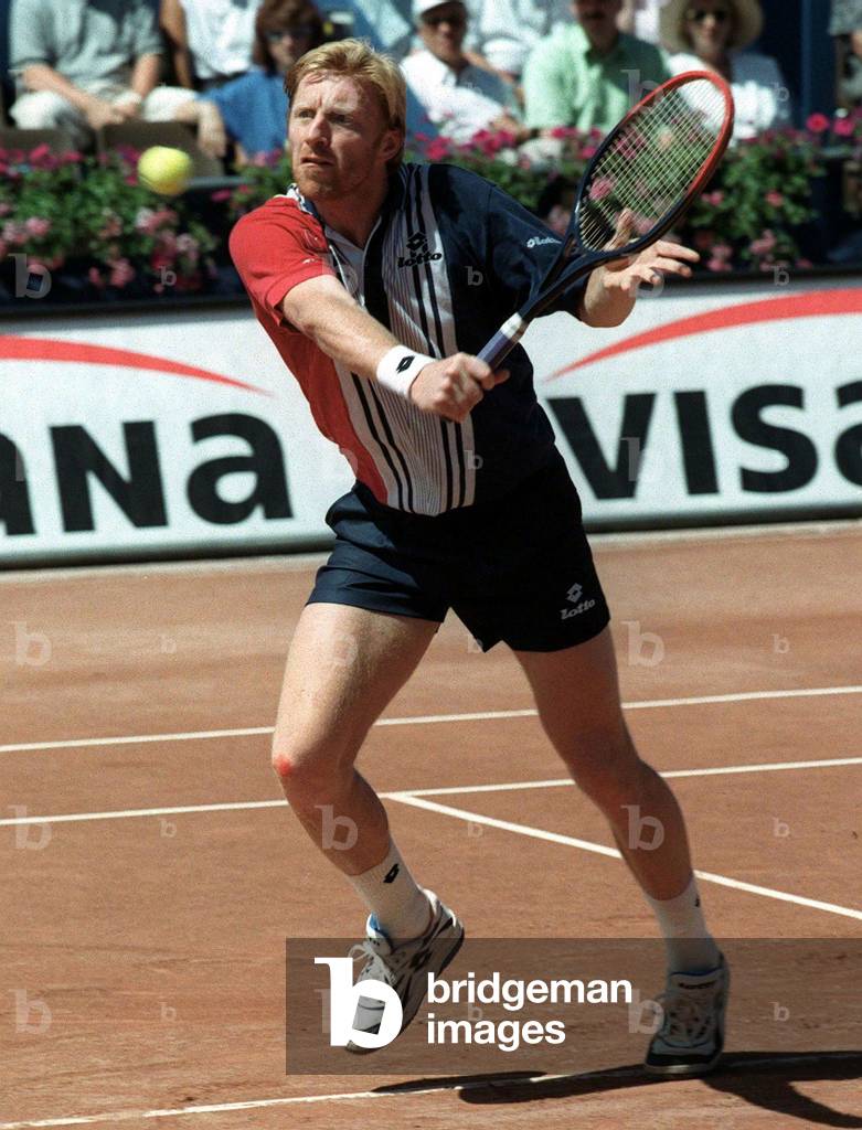 Image of BORIS BECKER PLAYS A RETURN AT THE RADO SWISS OPEN