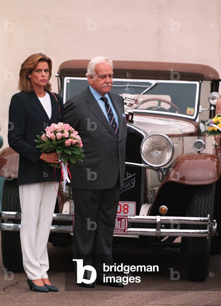 Image of Princess Stephanie of Monaco and her father Prince Rainier attend