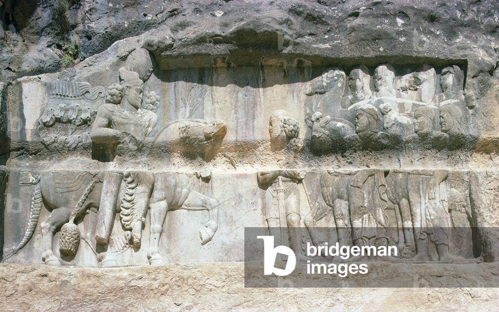 Image of Rock relief depicting the Sassanian King Bahram II (276-93) and