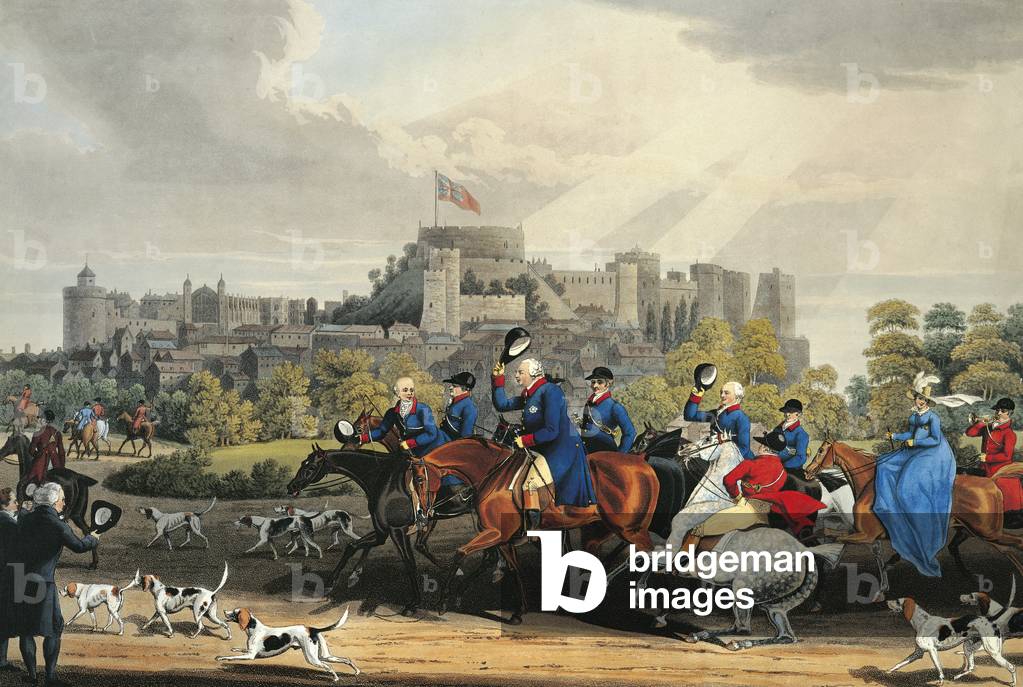 Image of George III returning from hunting, 1820 (hand-coloured etching ...