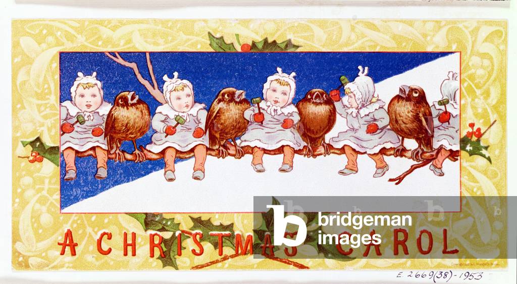 Image of A Christmas Carol, Victorian Christmas card, c.1880