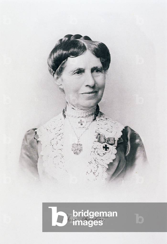 Image of Portrait of Clara Barton (1821-1912) (b/w photo) by American ...