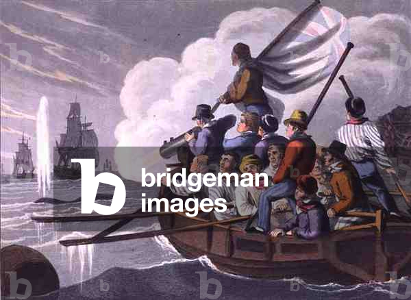 Image of Shooting the Harpoon at a Whale, engraved by Matthew Dubourg ...