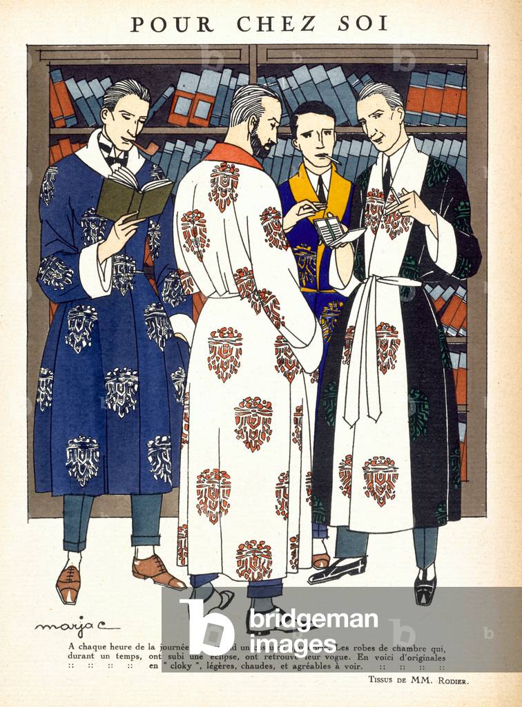 Image of Mens dressing gowns, illustration from 'Monsieur' magazine ...