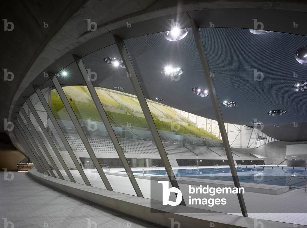 Image of The swimming pool of the London Olympic Park Aquatics Centre ...