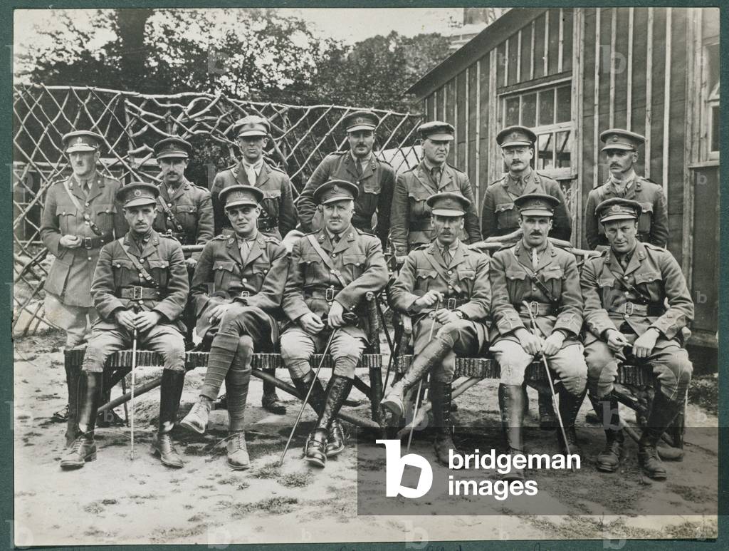 Image of William Lawrence Bragg (1890-1971) at GHQ, 1917 (b/w photo) by ...