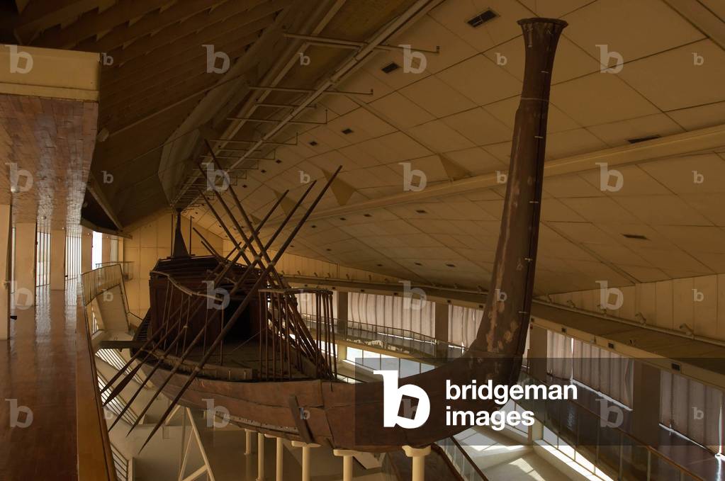 Image of Ancient Egypt: wooden solar boat of Pharaoh Kheops (Khufu ...