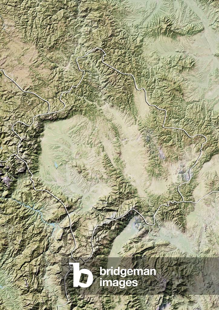 Image of Relief map of Kosovo (with border). This image was compiled