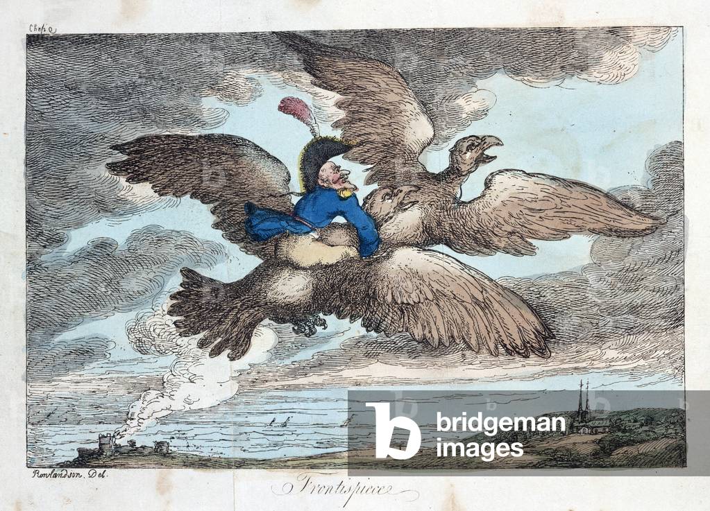 Image of "Representation du Baron von Munchausen chevauchant un oiseau ...