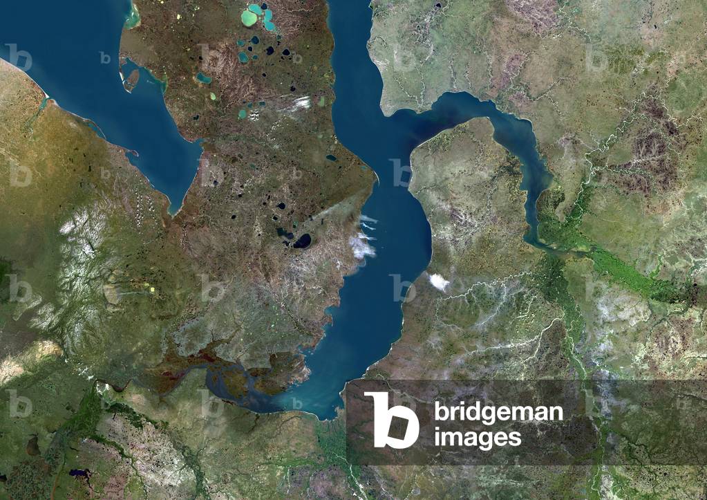 Image of Ob Estuary, Russia, True Colour Satellite Image. True colour ...
